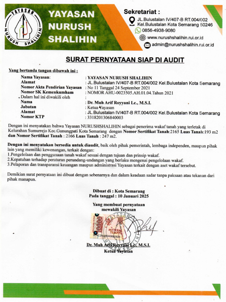 4_Pernyataan siap di Audit | PDF