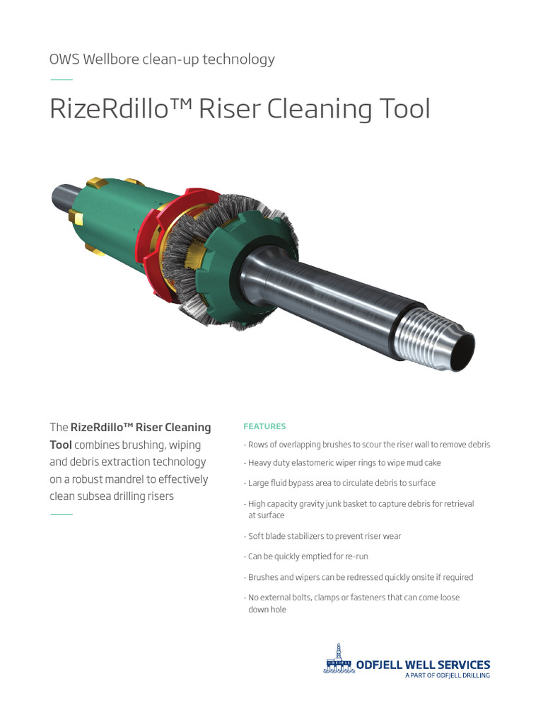 RizeRdillo Riser Cleaning Tool | PDF | Borehole | Mechanical Engineering