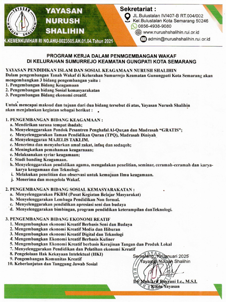 3 - Program Kerja Yayasan | PDF