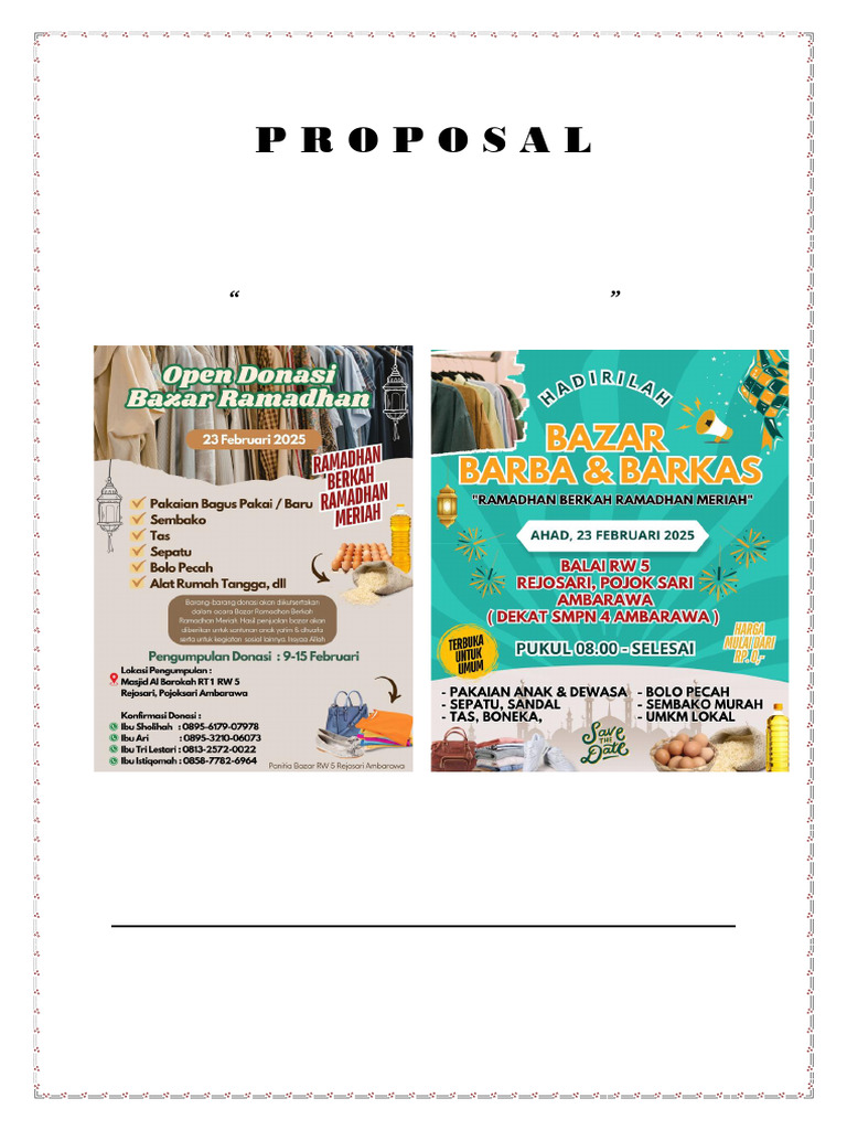 Proposal Bazar Ramadhan 2025 | PDF