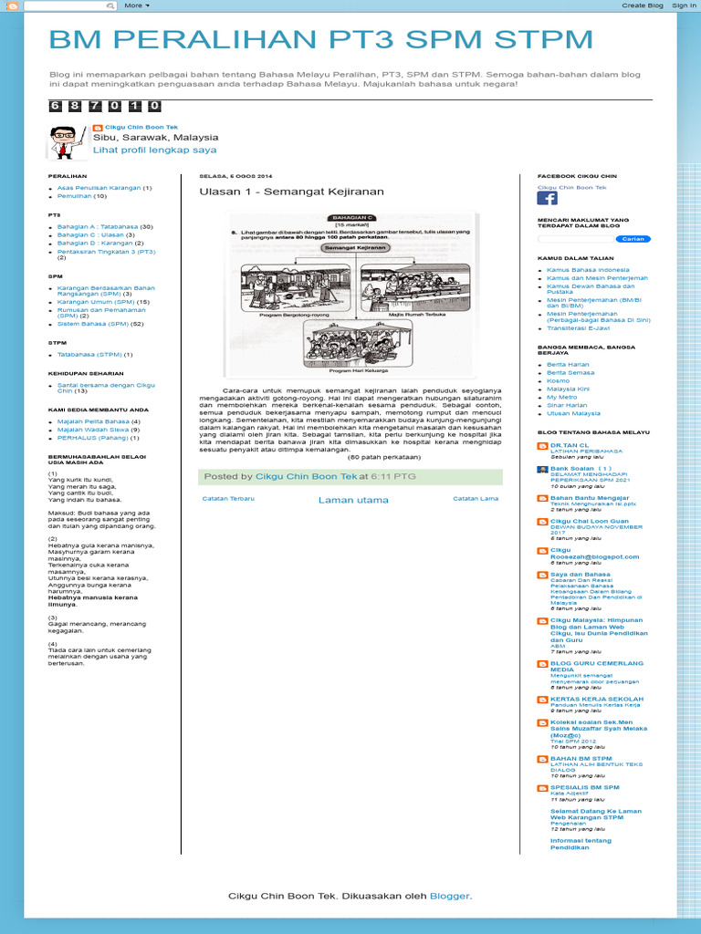 Bm Peralihan Pt3 Spm Stpm Ulasan 1 - Semangat Kejiranan 2 | PDF