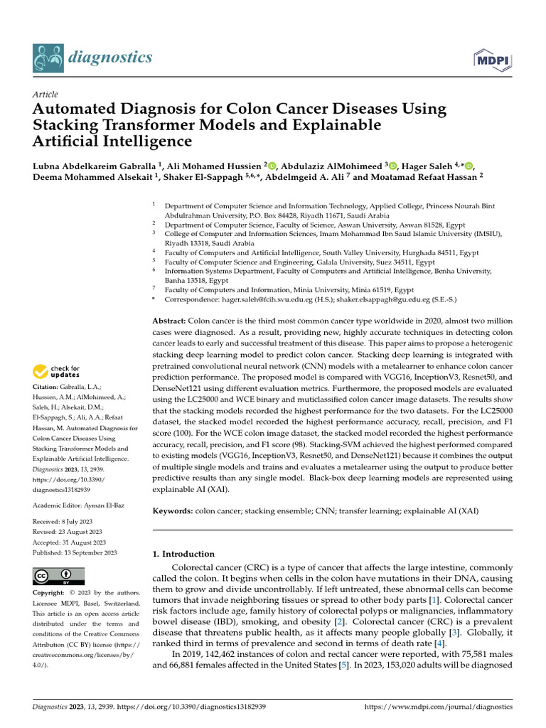 Colon Cancer Diagnostics-13-02939 | PDF | Receiver Operating ...
