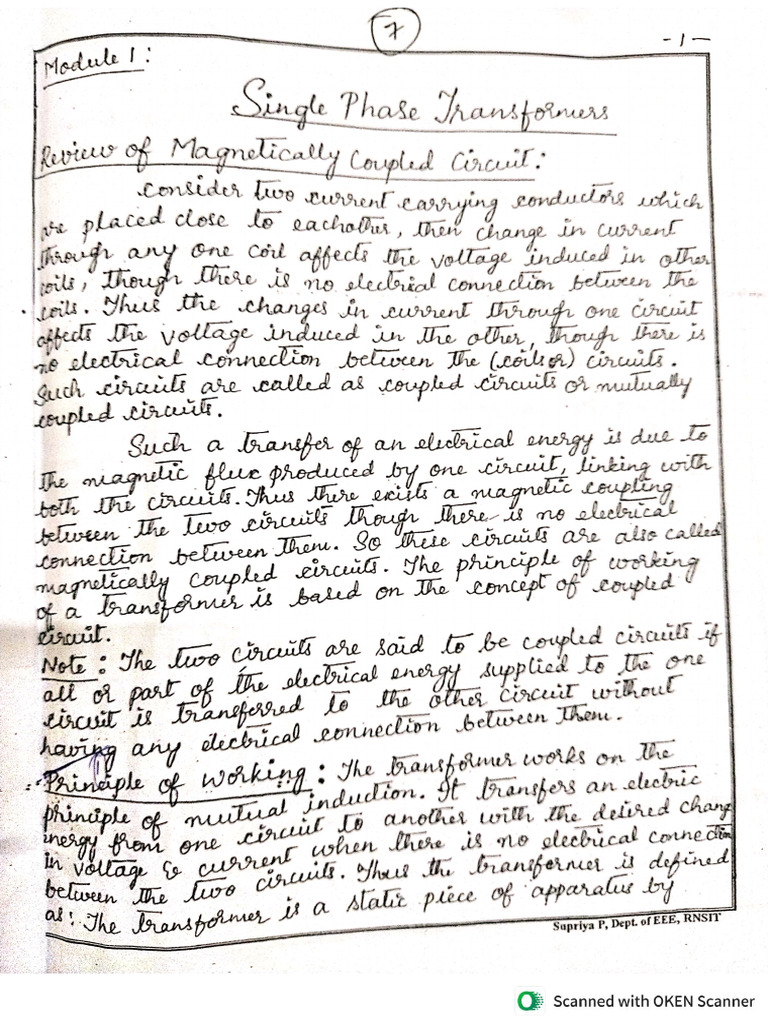 Module 1 Transformer and Generators Notes | PDF
