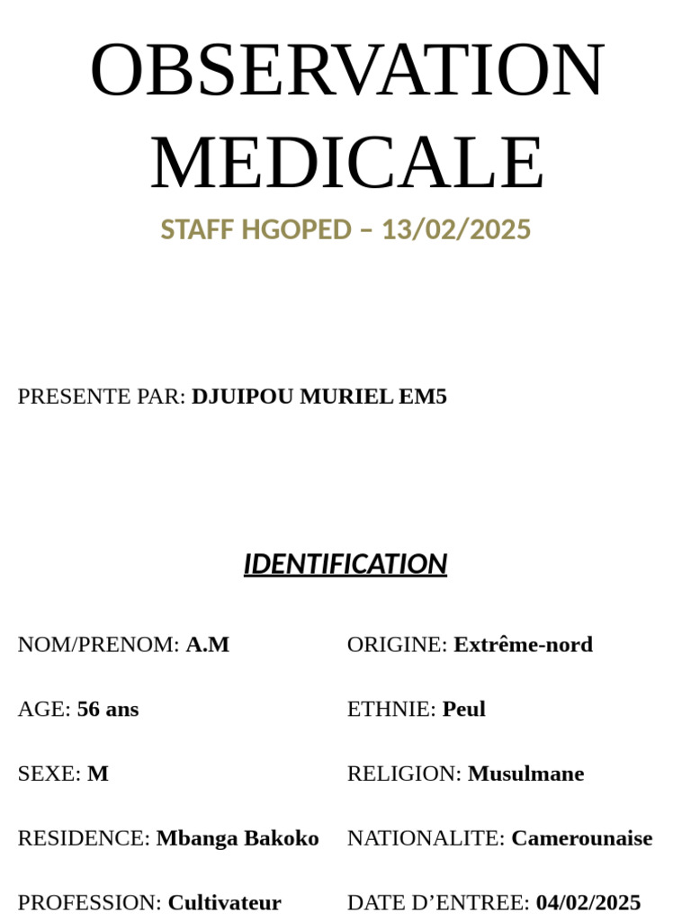 Observation Medicale | PDF | Articulation (anatomie) | Appareil locomoteur