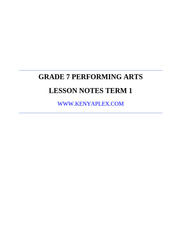 Grade 7 Performing Arts Notes | PDF | Poetry | Scale (Music)
