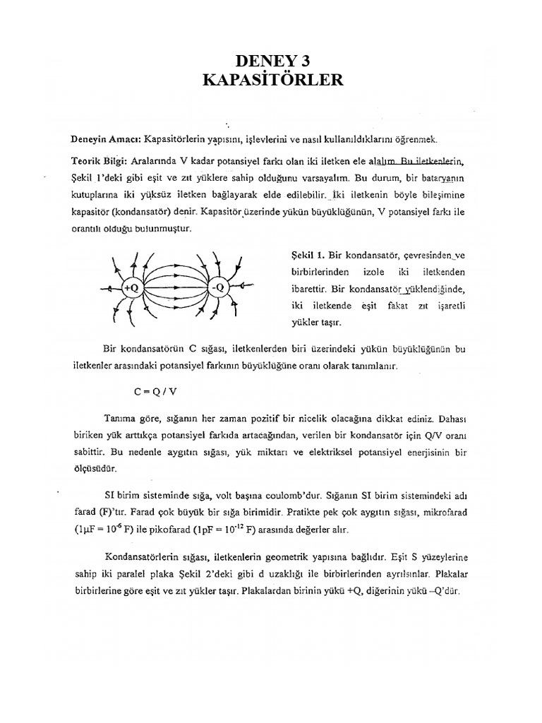 DENEY 3_KAPASİTÖRLER | PDF