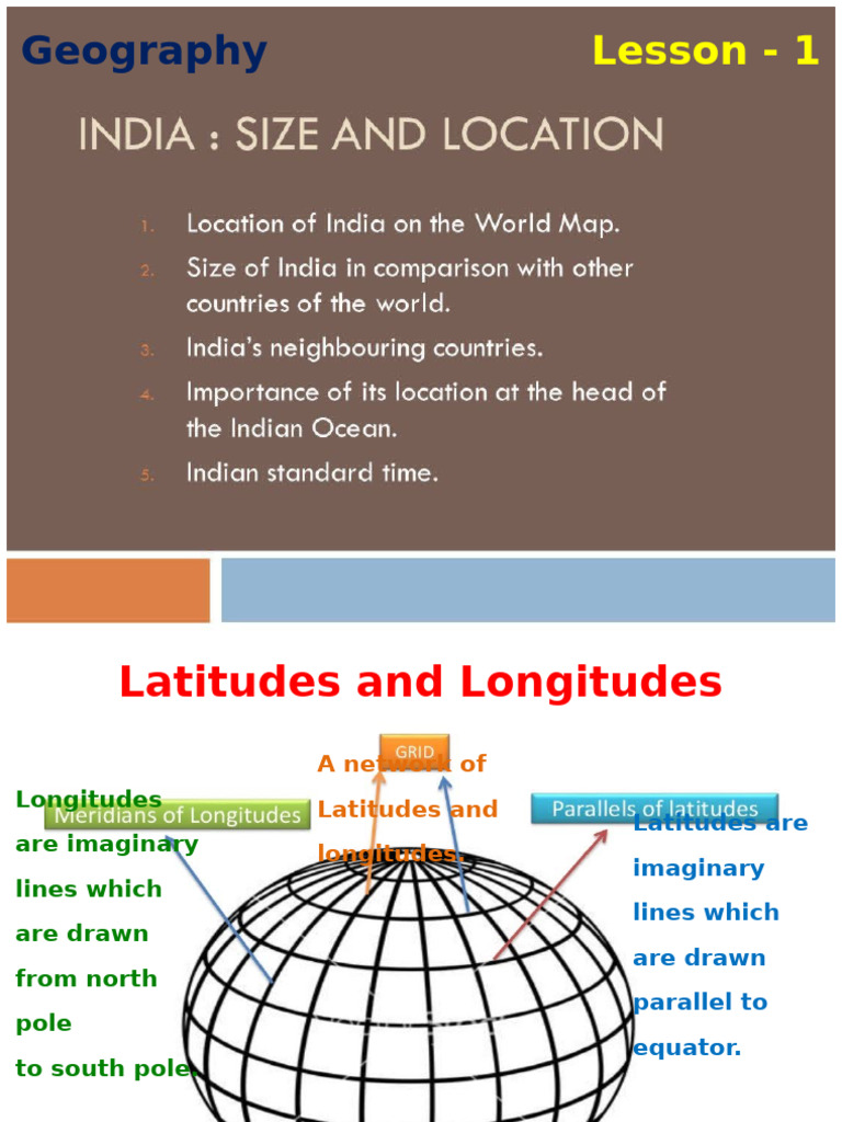 Geo Chap - 1 India - Size and Location | PDF | Longitude | Latitude