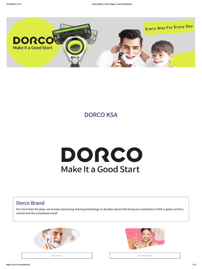 Dorco Brand - Home Page - Innova Distribution | PDF | Shaving | Razor