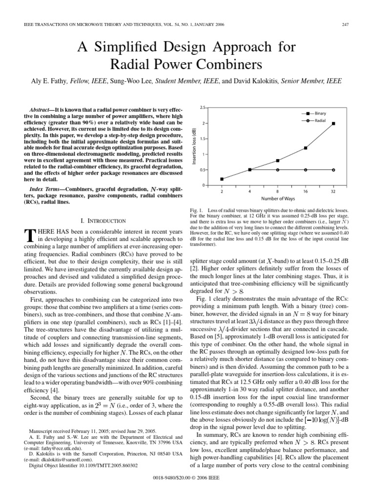 Simplified Design for Radial Power Combiners | PDF | Transmission Line ...