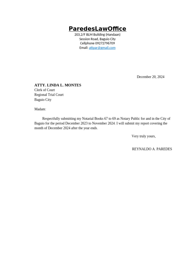 Letter of Notarial | PDF
