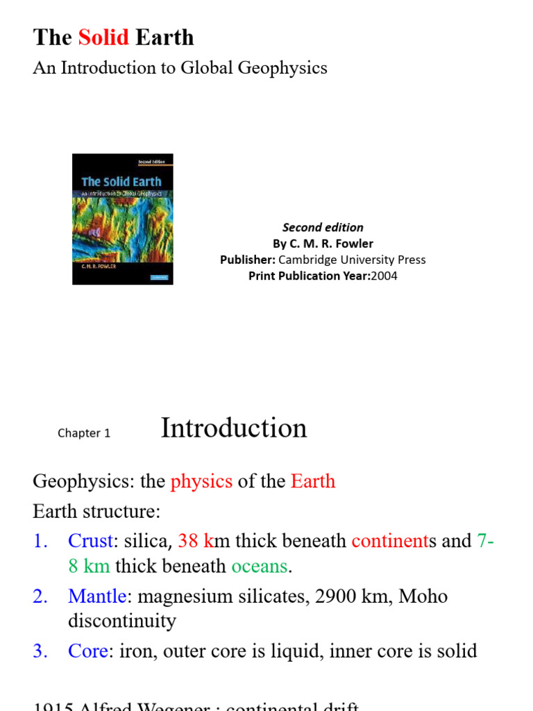 Introduction to Global Geophysics | PDF