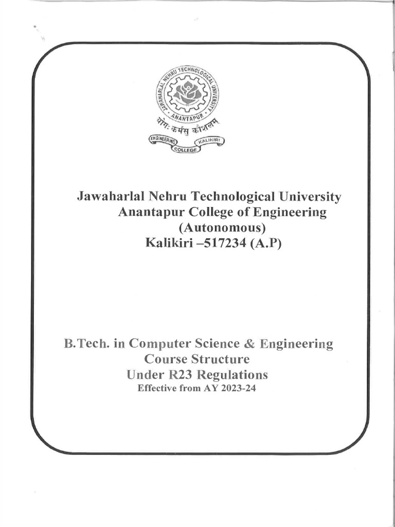 R23 CSE I Year Syllabus | PDF