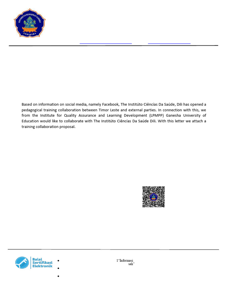 Request for Collaboration with ICS Dili | PDF | Pedagogy | Learning