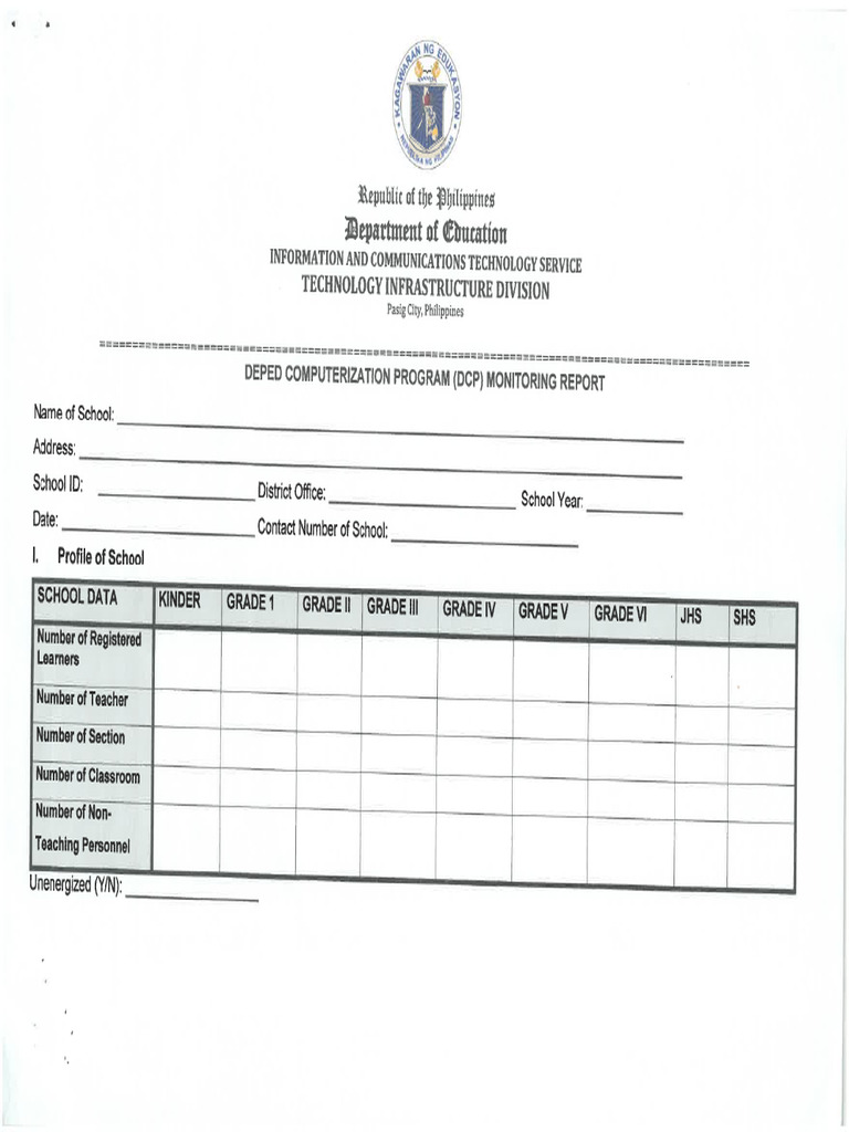 DCP Monitoring Report Form | PDF