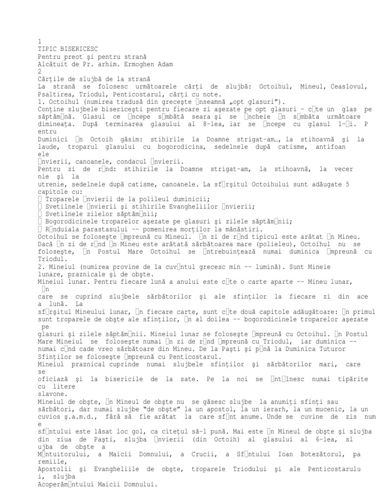 Carte de Tipic Bisericesc | PDF