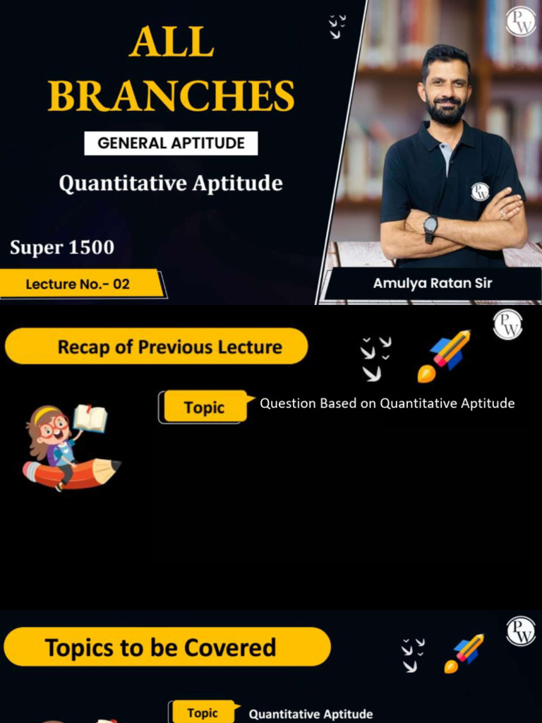 Quantitative Aptitude 02 - Class Notes | PDF