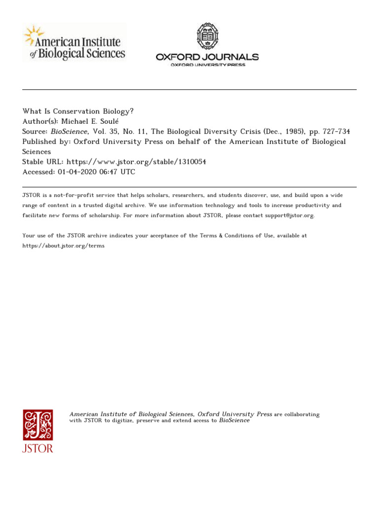 Understanding Conservation Biology | PDF | Conservation Biology | Ecology