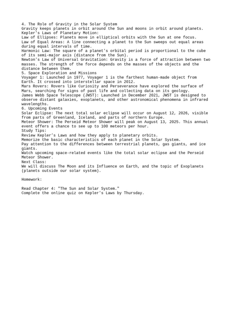 Class Notes Astronomy 2 of 5 | PDF