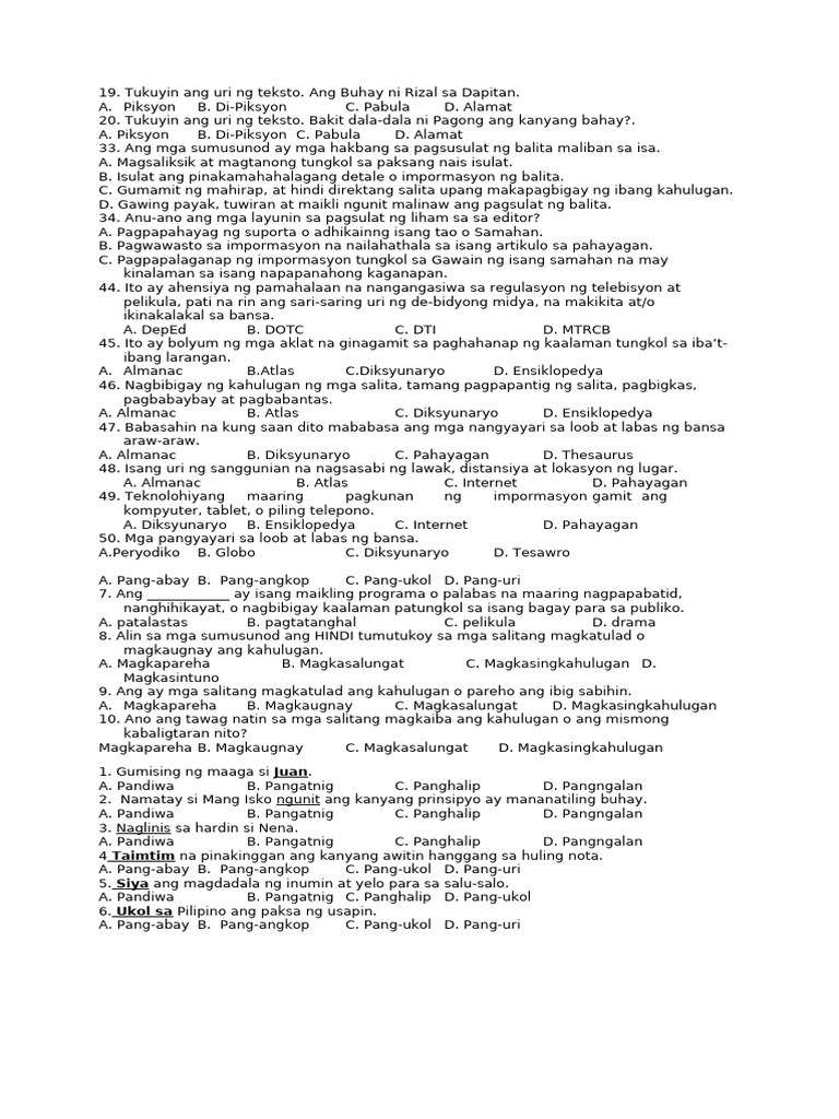 Summative Fil q4 | PDF