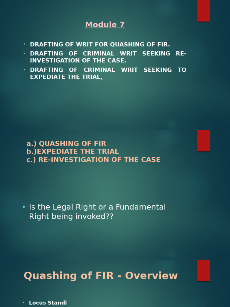 WRI For FIR Quashing | PDF