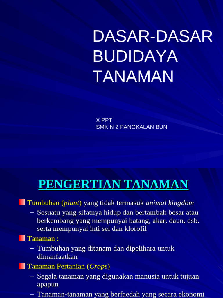 Dasar Budidaya Tanaman SMK | PDF