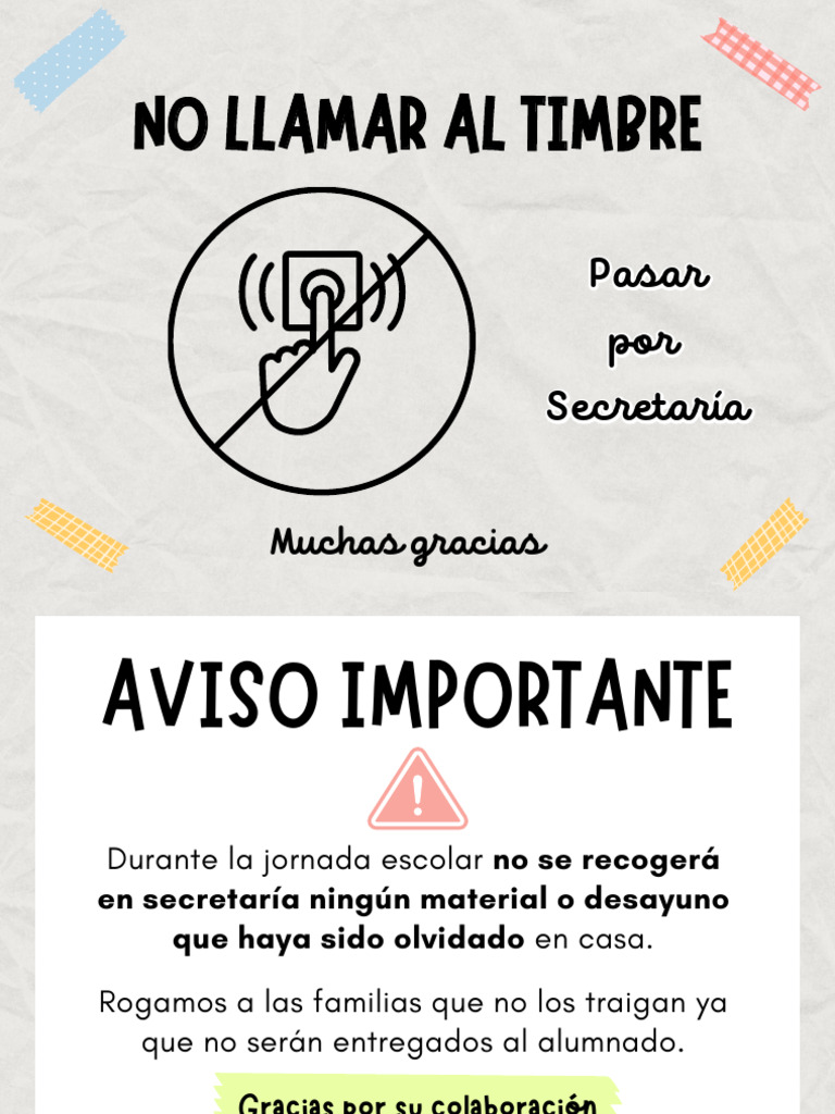 Prohibido Llamar al Timbre Escolar | PDF