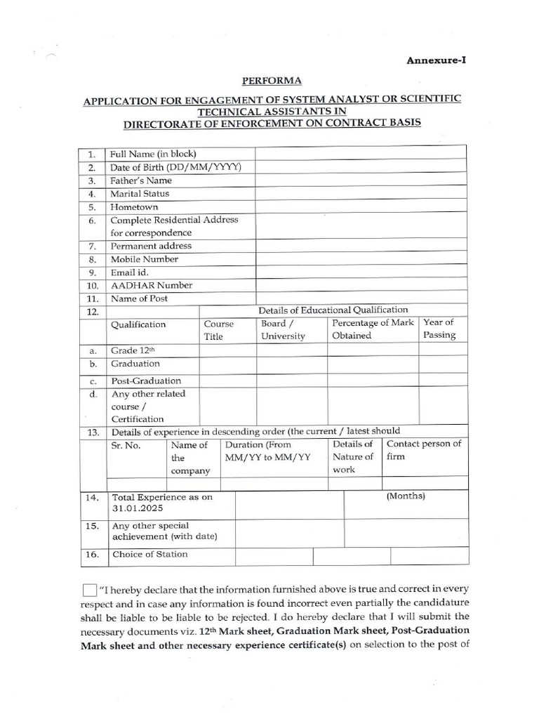 ED Application Form | PDF