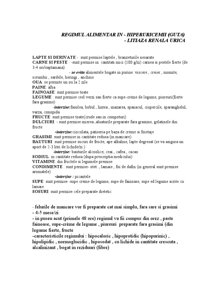 Regimul Alimentar in Guta | PDF