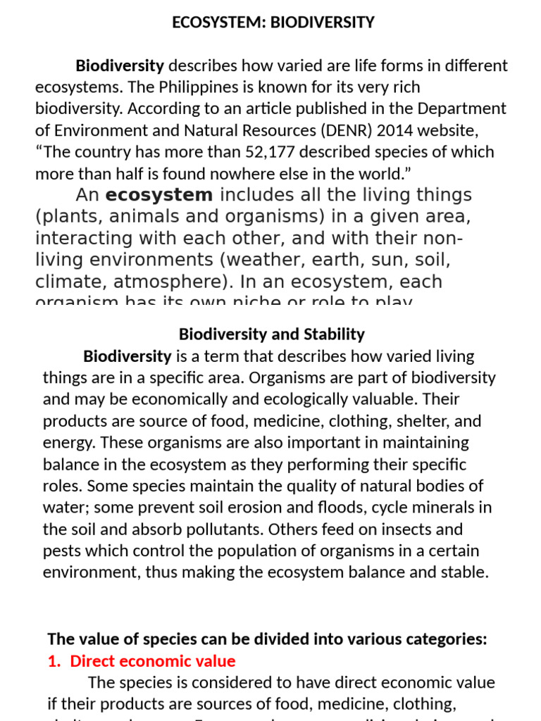Biodiversity and Ecosystem Stability | PDF | Ecosystem | Predation