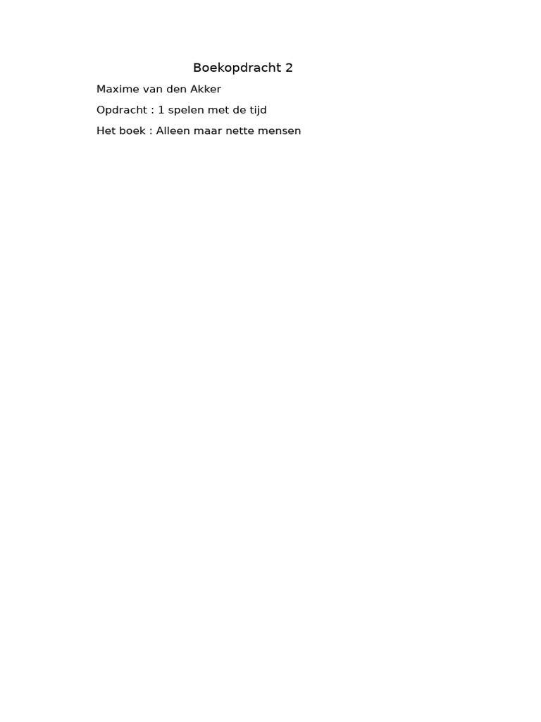 Fictie Nederlands 3 | PDF