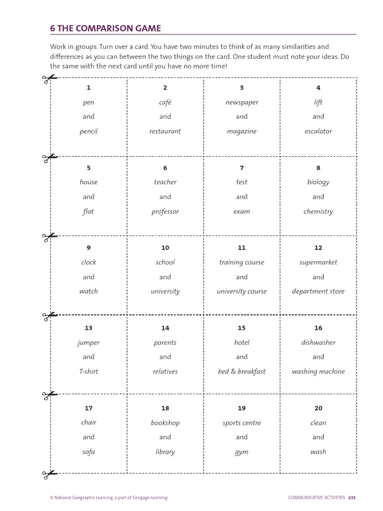 THE COMPARISON GAME | PDF