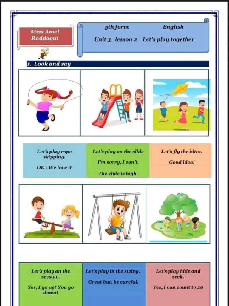 Unit3 Lesson2 Lets Play Together | PDF