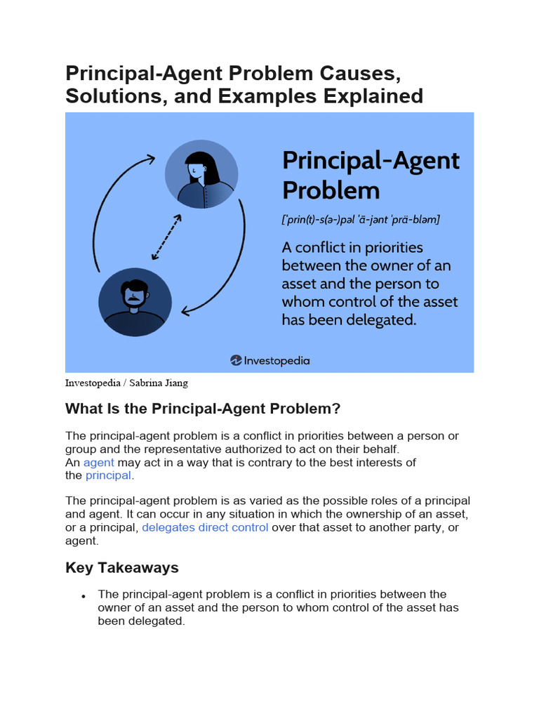 Principal-Agent Problem | PDF | Incentive | Business