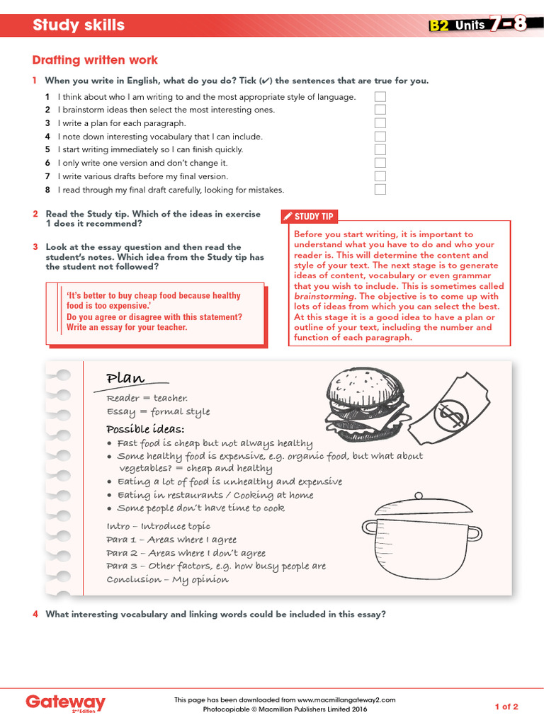 B2 UNITS 7 and 8 Study Skills | PDF | Essays | Learning