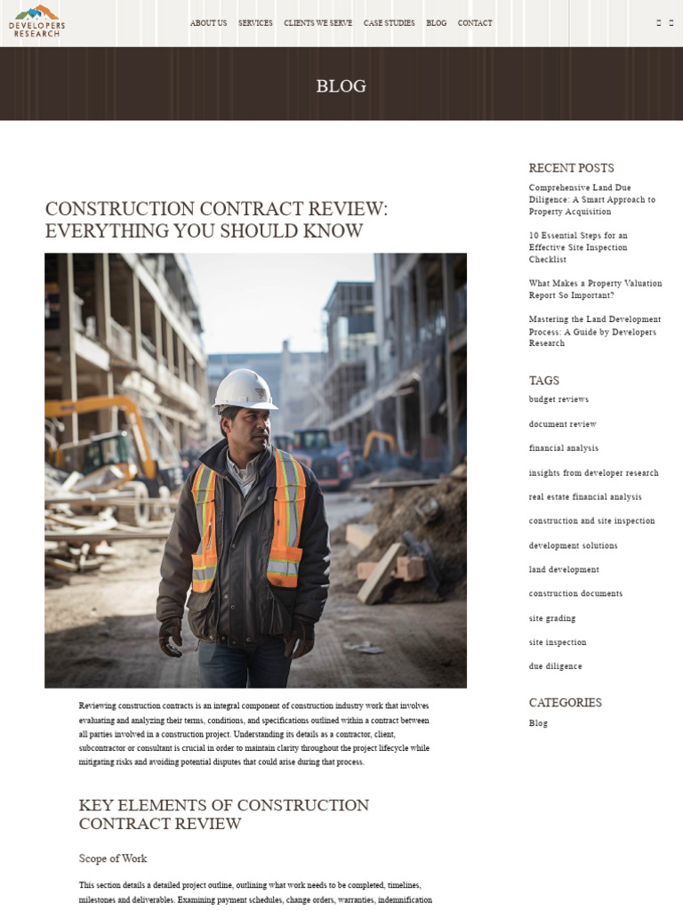 Construction Contract Reviews by Developers Research | PDF | Risk ...