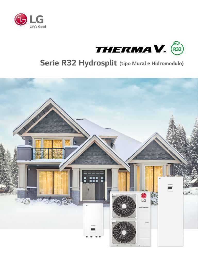 Ficha-LG-Therma-V-Hydrosplit-Mural-e-Hidromodul-R32 | PDF | Agua | Intercambiador de calor