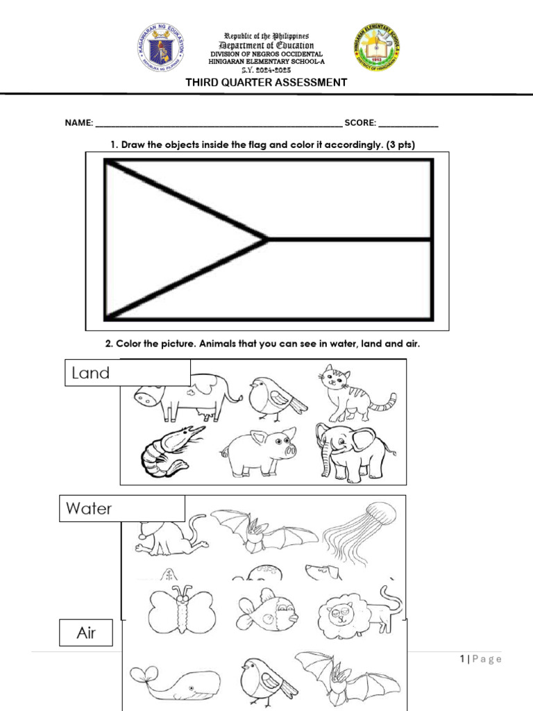 Kindergarten Quarter 3 Assessment SY 2024-2025 (English) | PDF