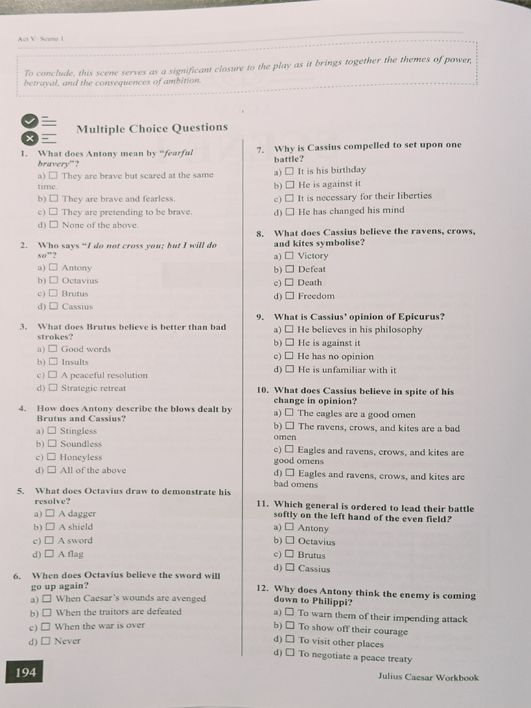 Julius Caesar Act 5 | PDF