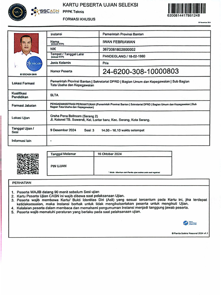 Kartu peserta iwan | PDF