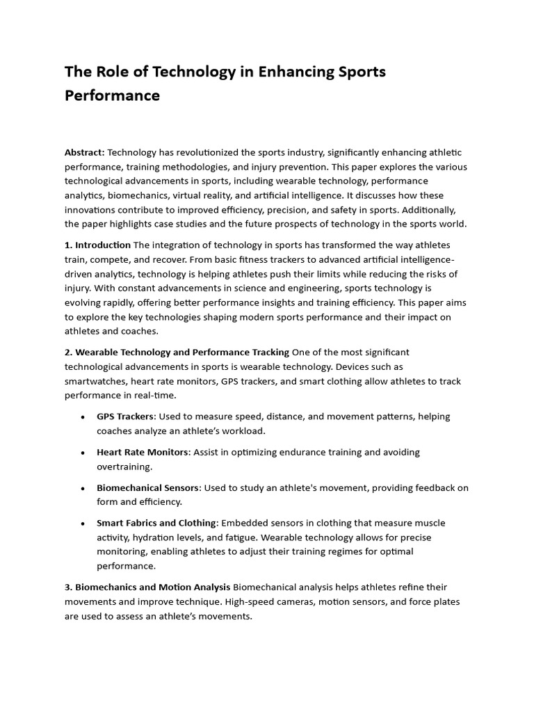 Enhancing Sports Performance with Technology | PDF | Augmented Reality ...
