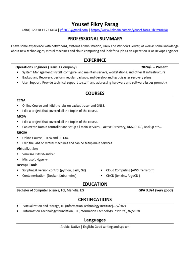 Yousef CV | PDF