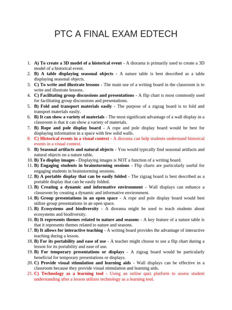 EdTech Final Exam Study Guide | PDF | Learning | Pedagogy