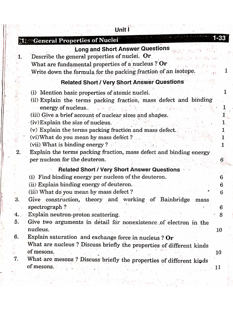 BSC 5th Sem Imp Pyq | PDF