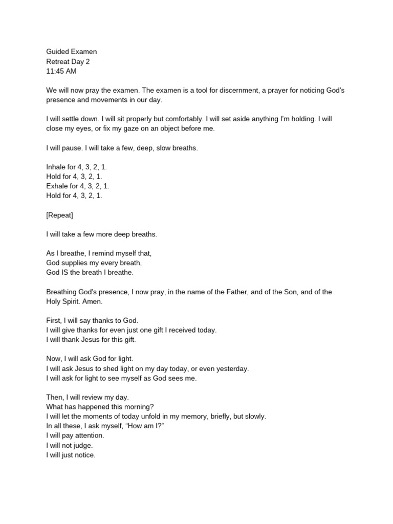 Guided Examen | PDF | Prayer | Jesus