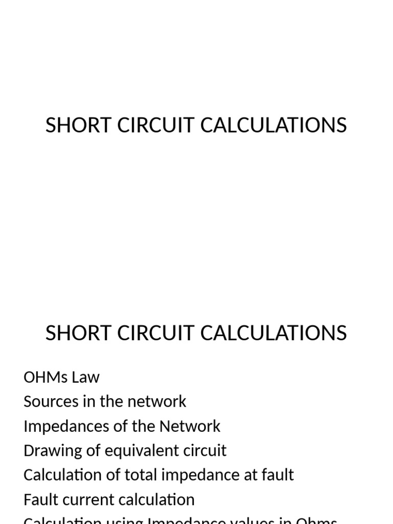 5 Short Circuit Calculations Pdf