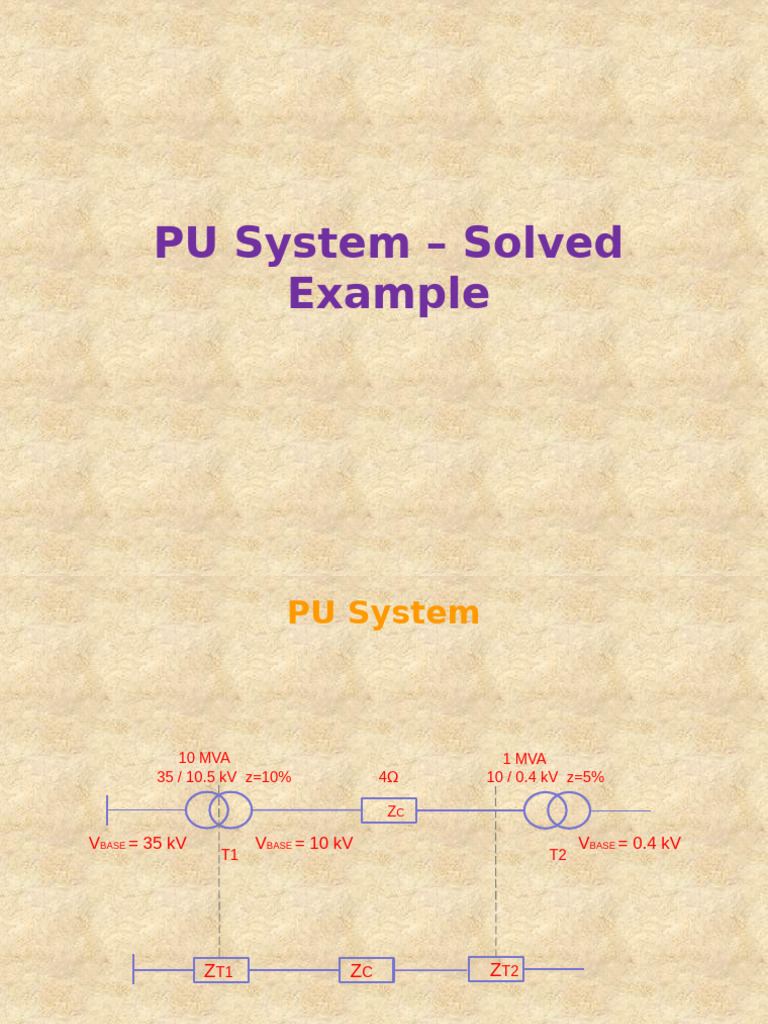 6 - PU System Example (New) | PDF | Electric Power | Power Engineering