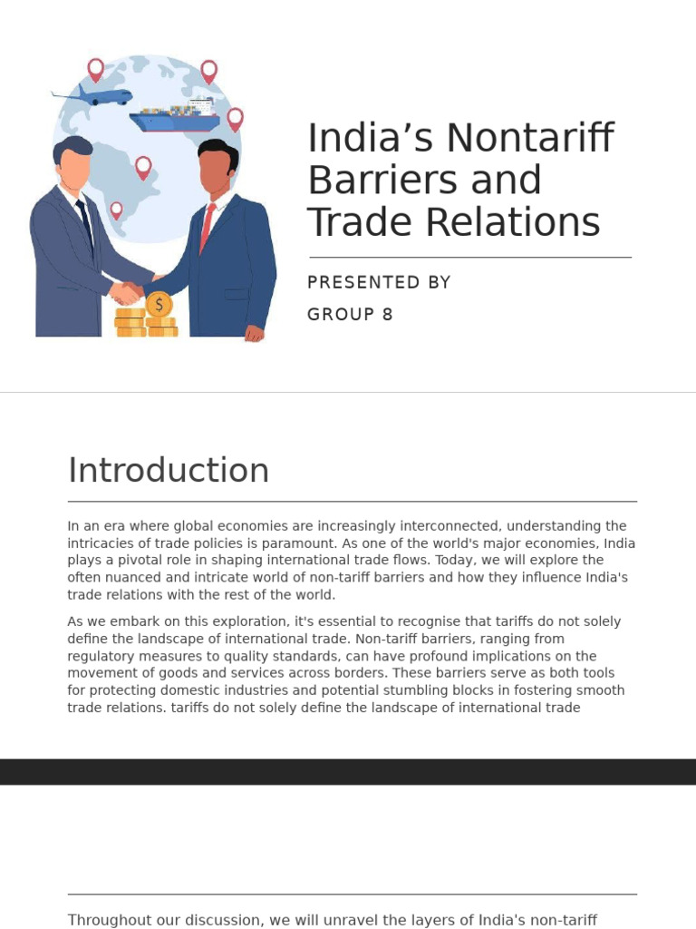India's Non-Tariff Barriers in Trade | PDF | Non Tariff Barriers To ...