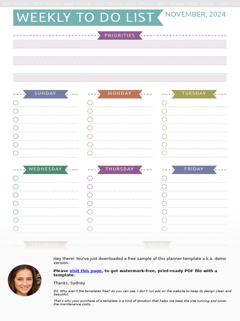 Weekly To Do List - Casual Style-A4 | PDF