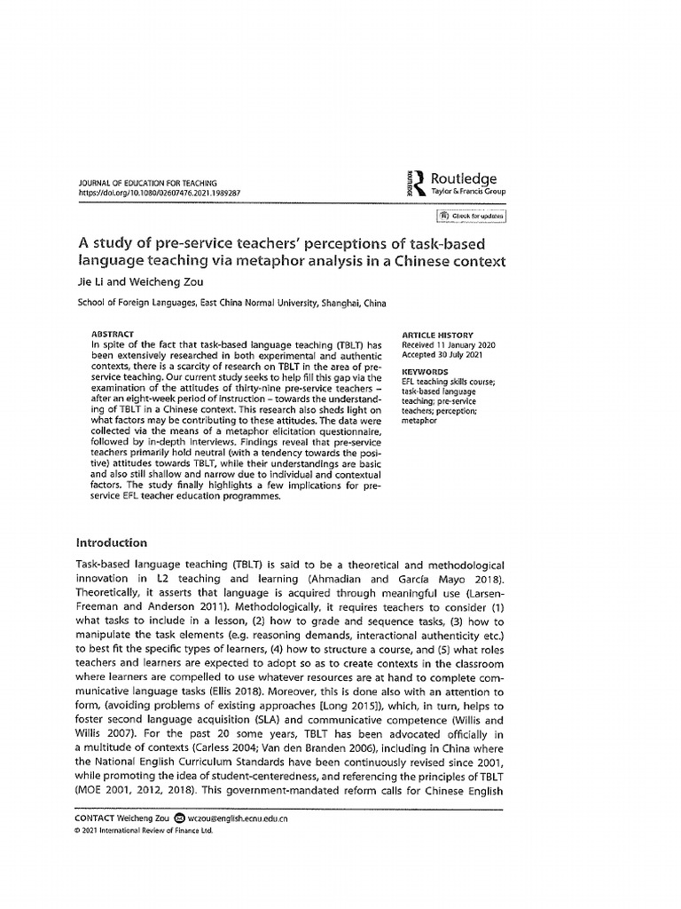 Li and Zou TBL in China | PDF