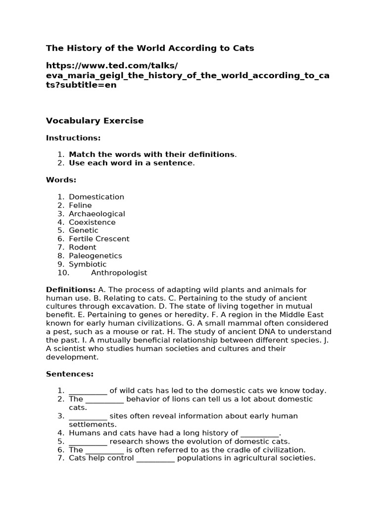The History of The World According To Cats | PDF | Cats | Domestication